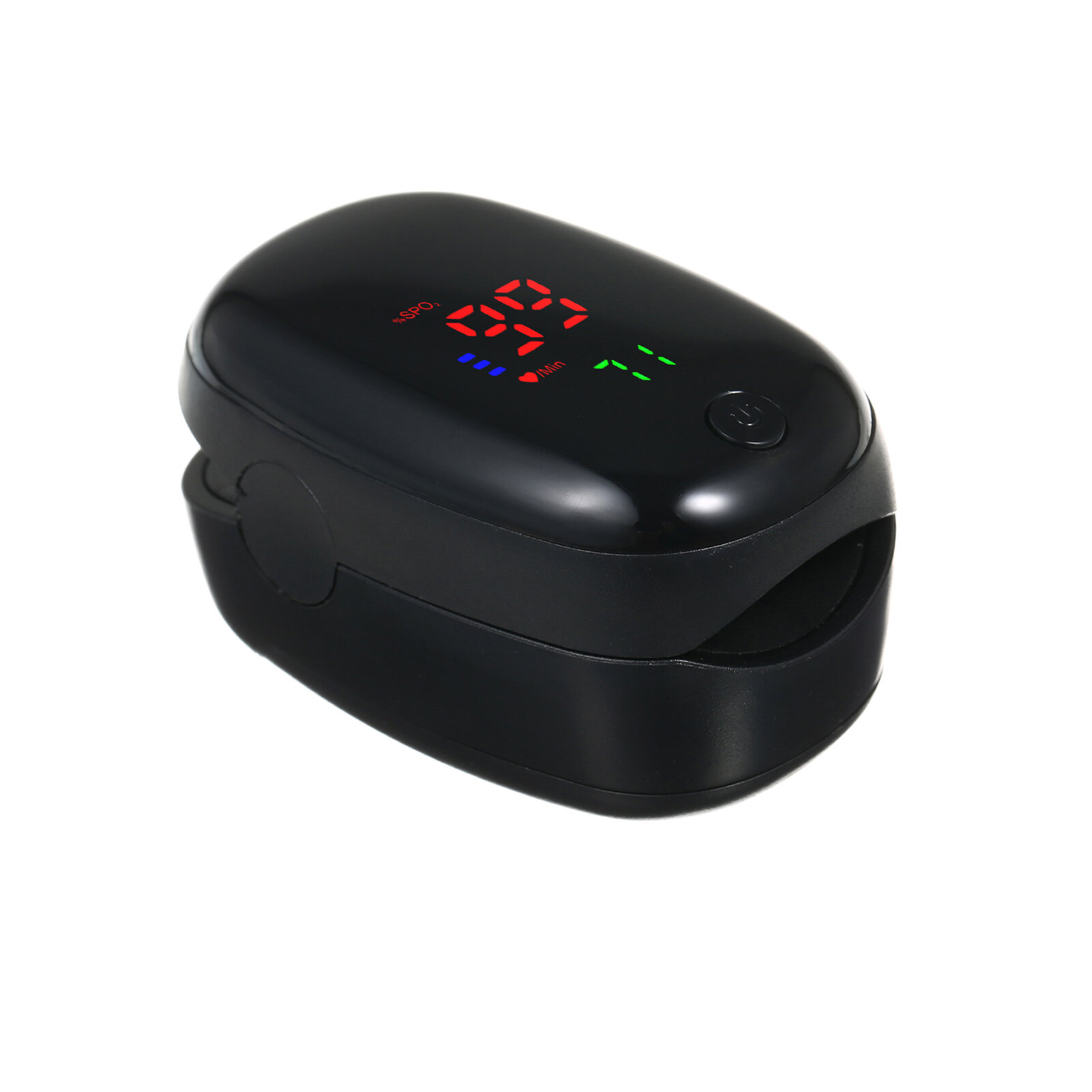 Пульсовый оксиметр для пальца цифровой с дисплеем LED, детектор насыщения кислородом крови и частоты пульса, мини-монитор SpO2 PR, автоматическое отключение через 8 секунд, модель SMH-01, черный цвет, материал ABS, диапазон измерения насыщения кислородом