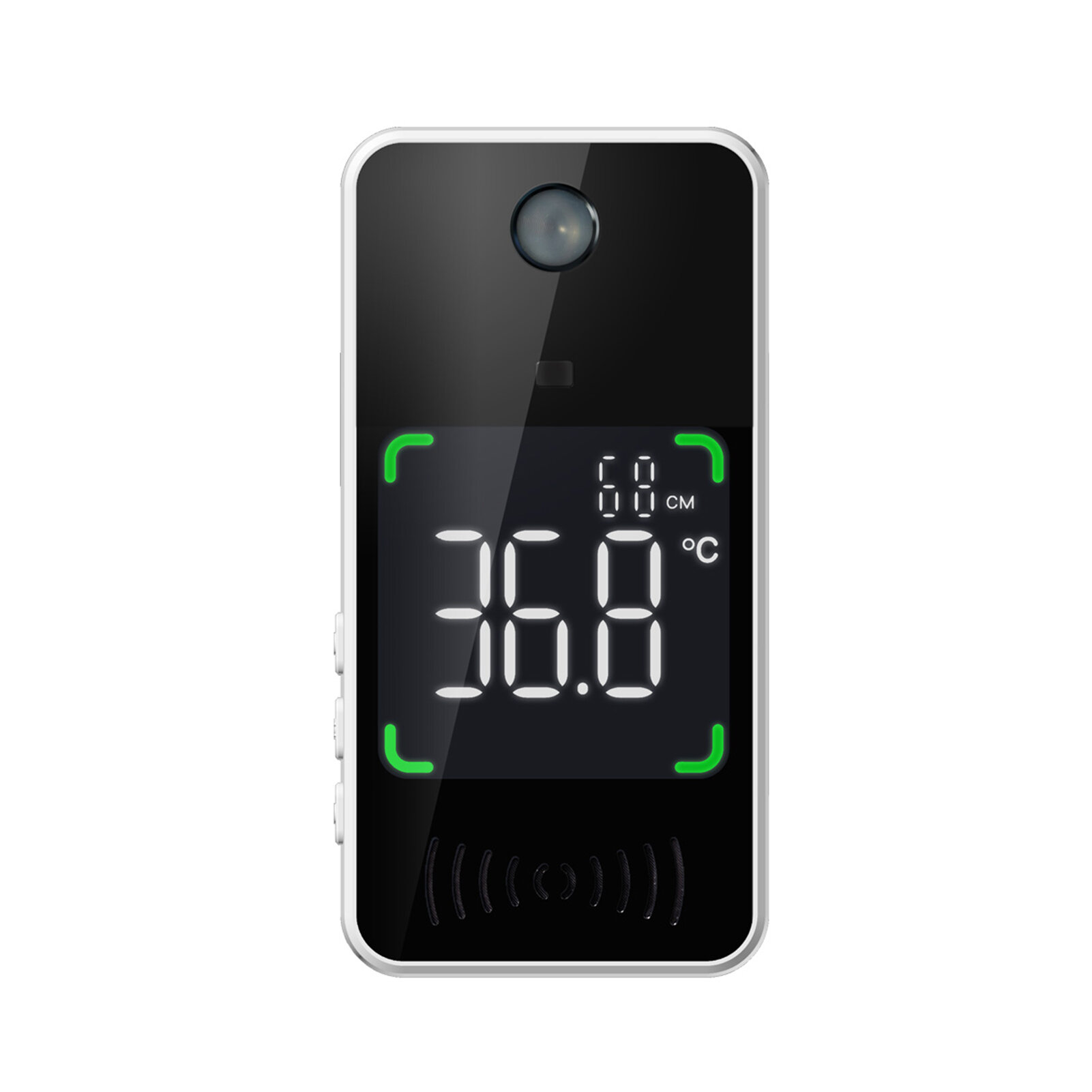 Неконтактный цифровой фронтальный термометр дистанционный автоматический 10см-80см настенный инфракрасный термометр переключение единиц °C / °F 12 языков голосовое сообщение для офиса заводов школ магазинов ресторанов