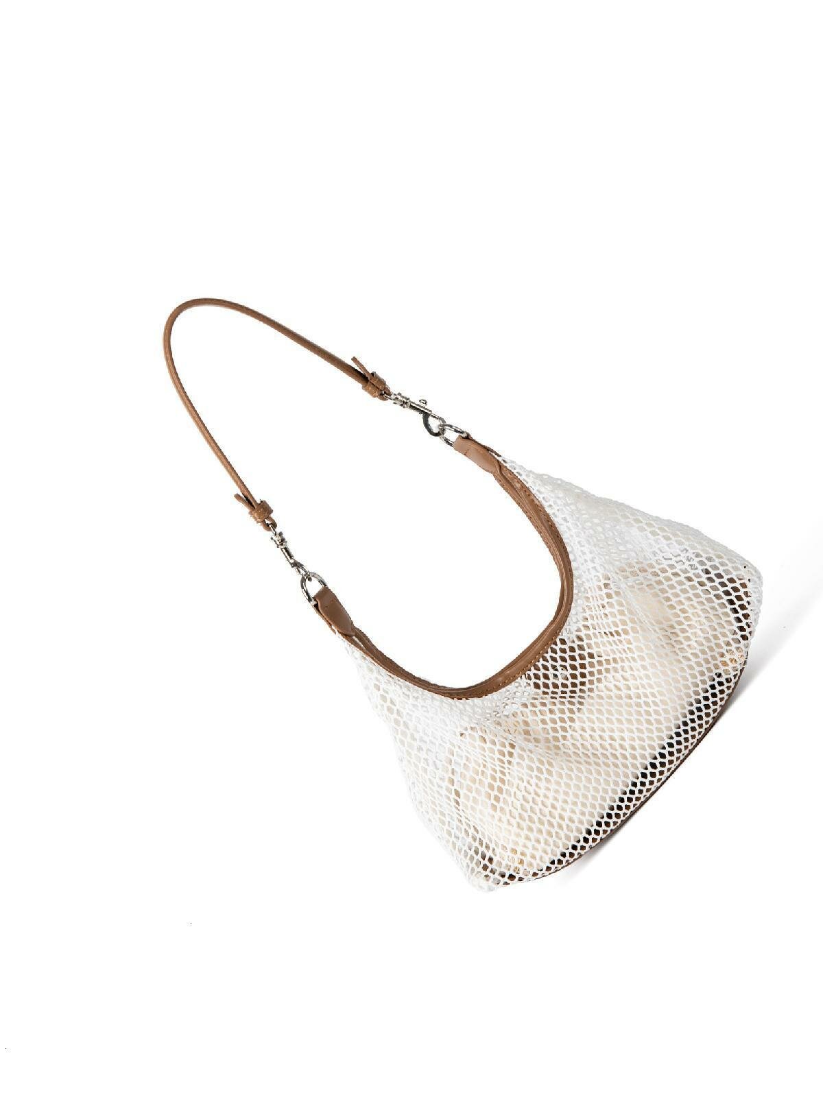 Легкая тканая сетчатая сумка для подмышек в корейском стиле, съемный ремешок, стильная сумочка с верхней ручкой, повседневная для повседневного использования