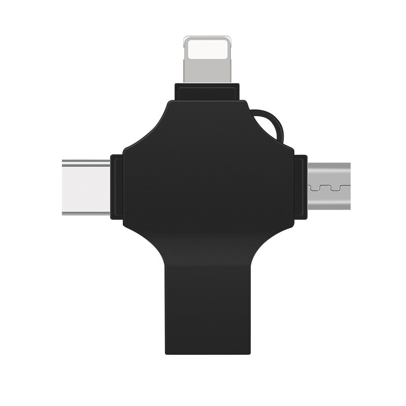 Оптовая продажа флеш-накопителя USB 64 ГБ, совместимого с Apple TYPE-C, Android, USB 4-в-1, металлический OTG флеш-накопитель для мобильного телефона