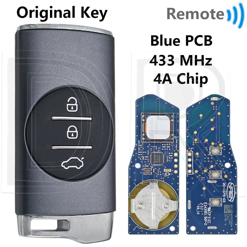 Отличный чип 4А, 433 МГц, оригинальный автомобильный ключ дистанционного управления для Chery New Tiggo 7plus 8Plus 3X 5X TX TXL LX Exeed Vantas Grey Blue PCB