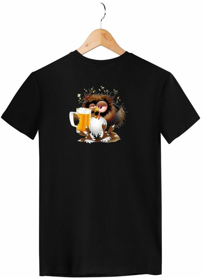 Футболка Сова С Пивом/Owl With Beer Прикол