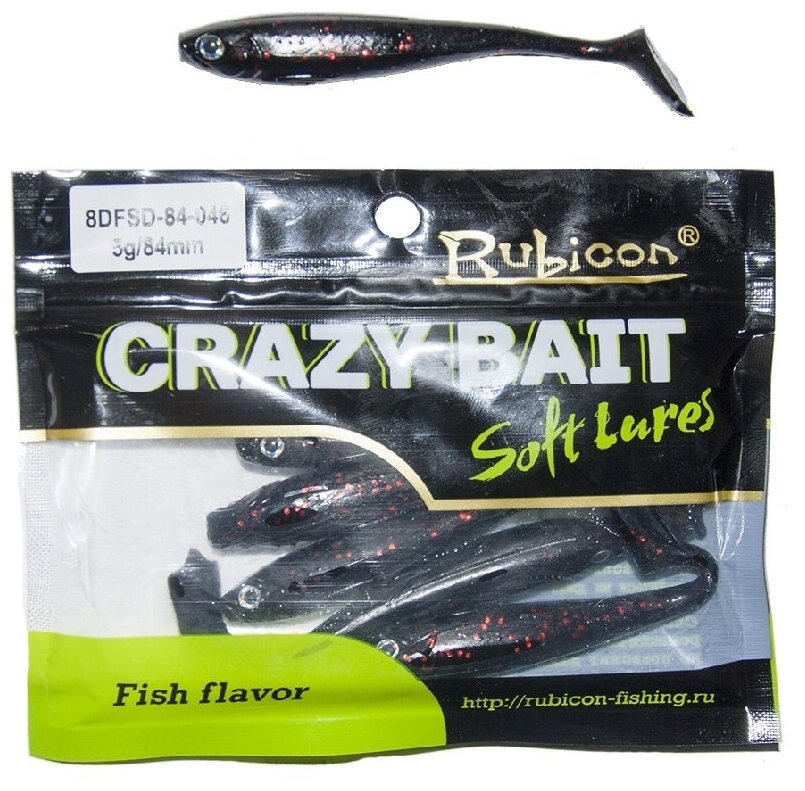 RUBICON Съедобная силиконовая приманка RUBICON Crazy Bait DFSD 5g, 84mm, цвет 046 (6 шт, аромат креветки)