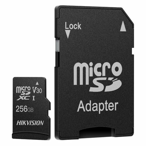 Карта памяти microSDXC Hikvision C1 256 ГБ, 92 МБ/с, Class 10, HS-TF-C1(STD)/256G/Adapter, 1 шт, переходник SD