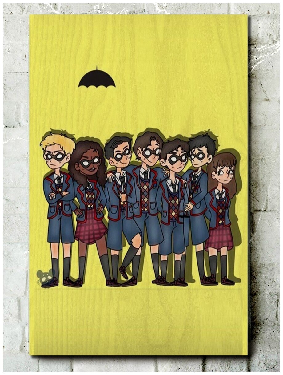 Картина интерьерная на дереве сериал Академия Амбрелла (Клаус, Пятый, Скипка) - 8225 В