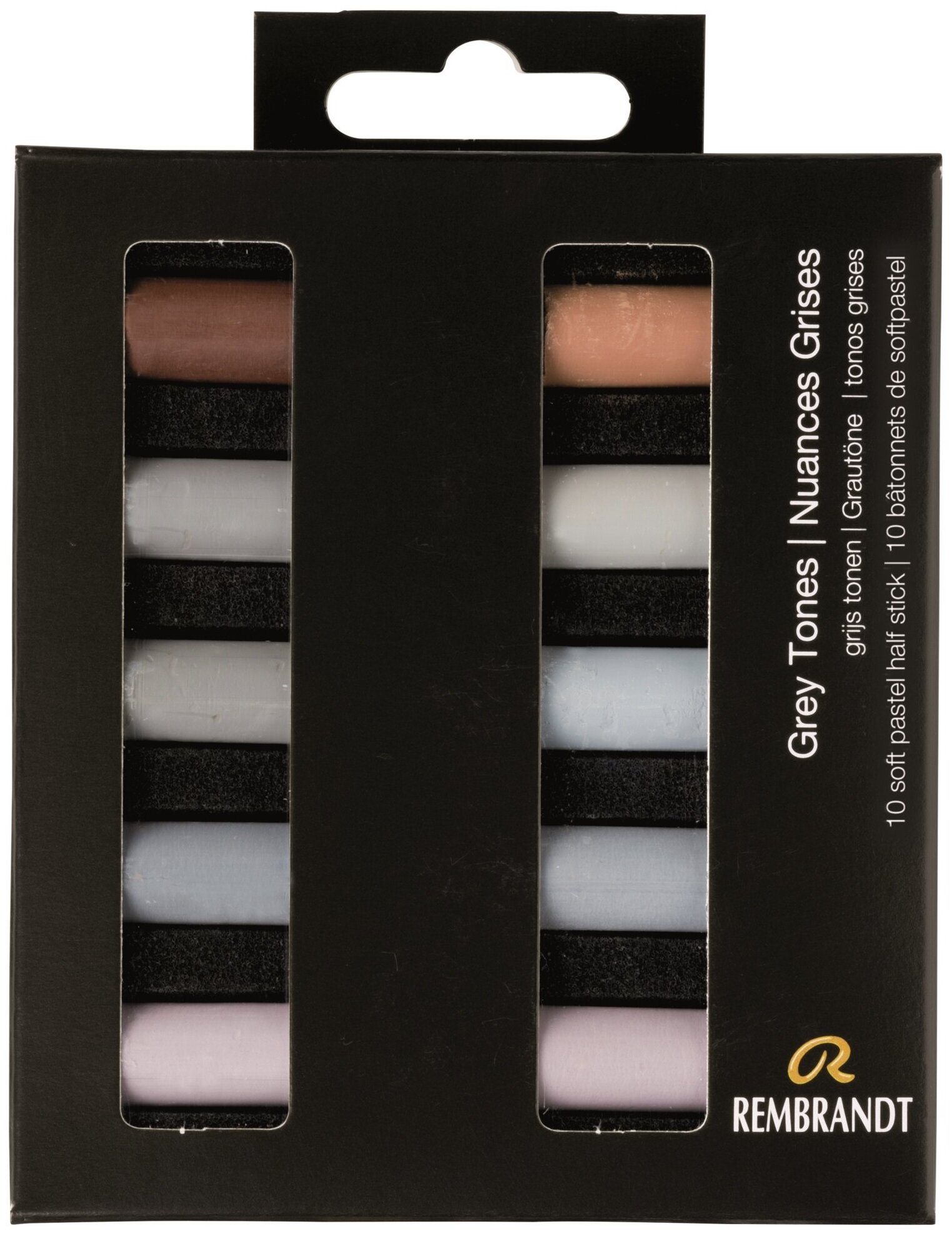 Royal Talens Набор сухой пастели Rembrandt 10цв серые оттенки картон. упак