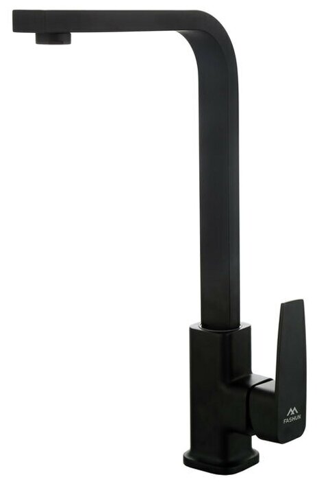 Смеситель для кухонной мойки из нержавеющей стали с поворотным изливом Fashun A54010-7, цвет черный матовый