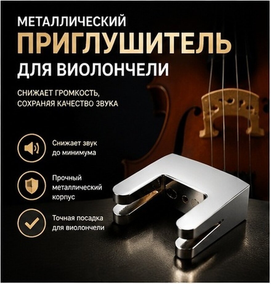 Профессиональный металлический слабитель для виолончели для занятий
