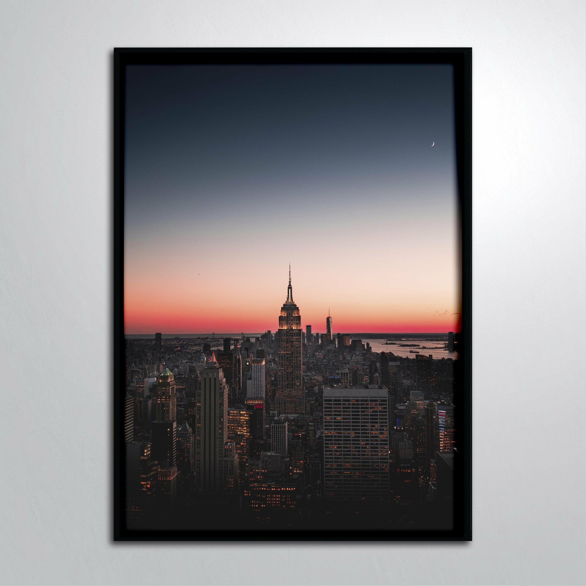 Постер без рамы/Постер для интерьера/Фотография США Манхэттен Закат (А2/420х594)