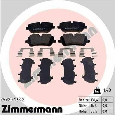 Колодки тормозные задние LAND ROVER RANGE ROVER IV SPORT 13- ZIMMERMANN 257201732