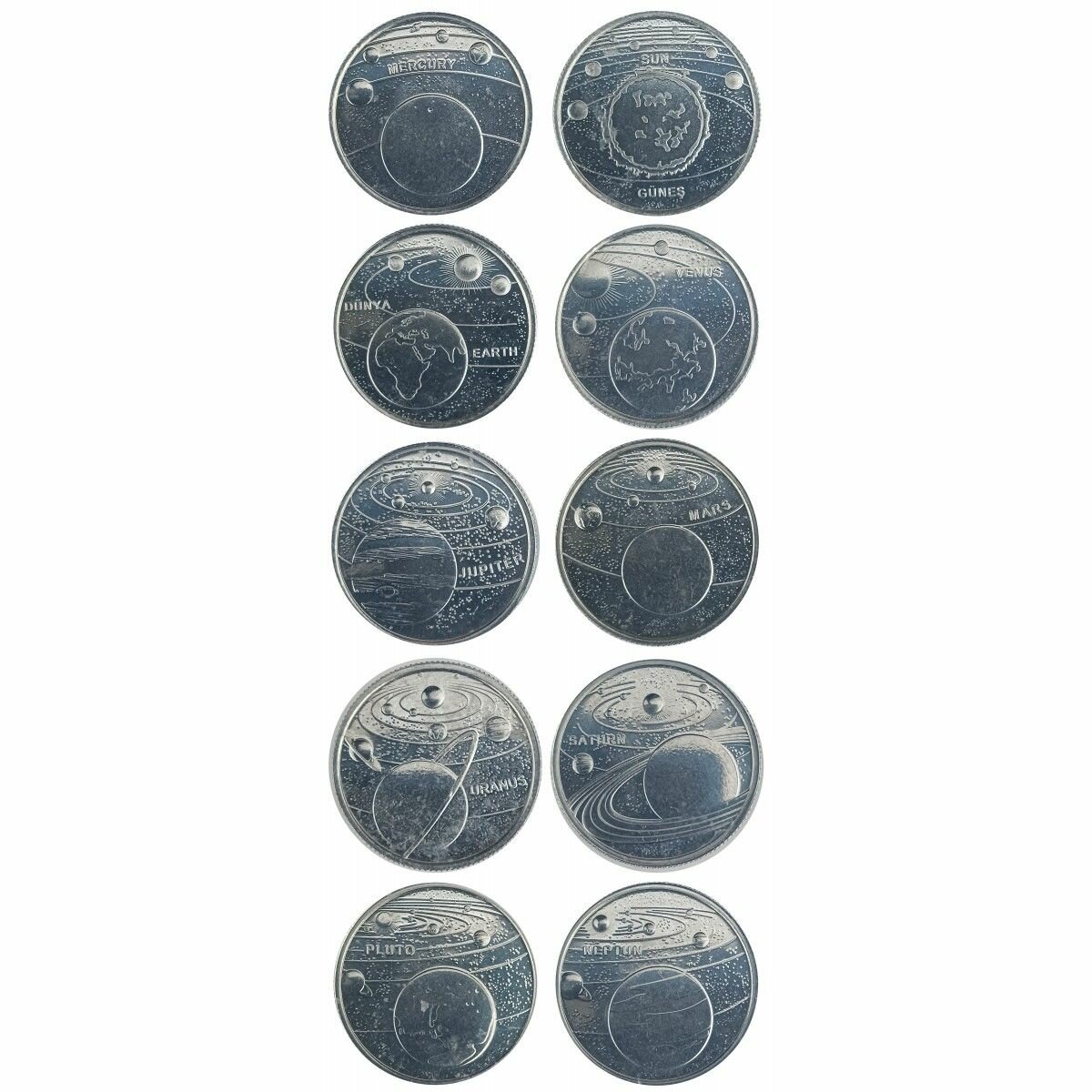 1 куруш 2022 Турция Планеты солнечной системы набор 10 шт UNC