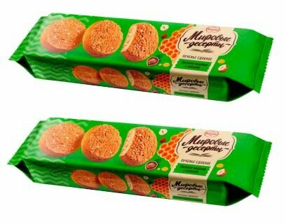 Печенье Брянконфи Мировые десерты сдобное овсяное медовое с орехами 200 г х 2 штуки