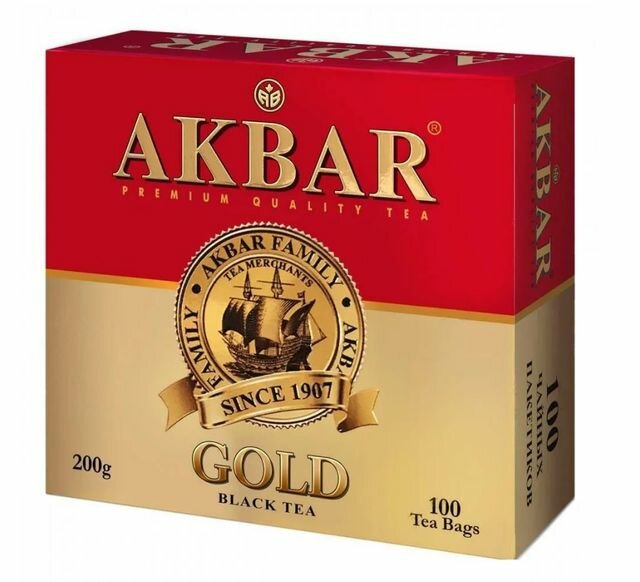 Akbar Чай Золотой, 100 пак, 3 упаковки