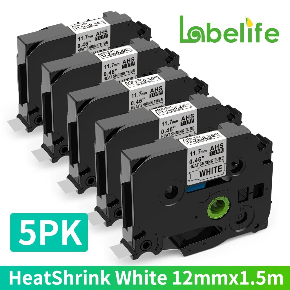 5PK Лента для этикетировщика Labelife White 12mmx1.5m
