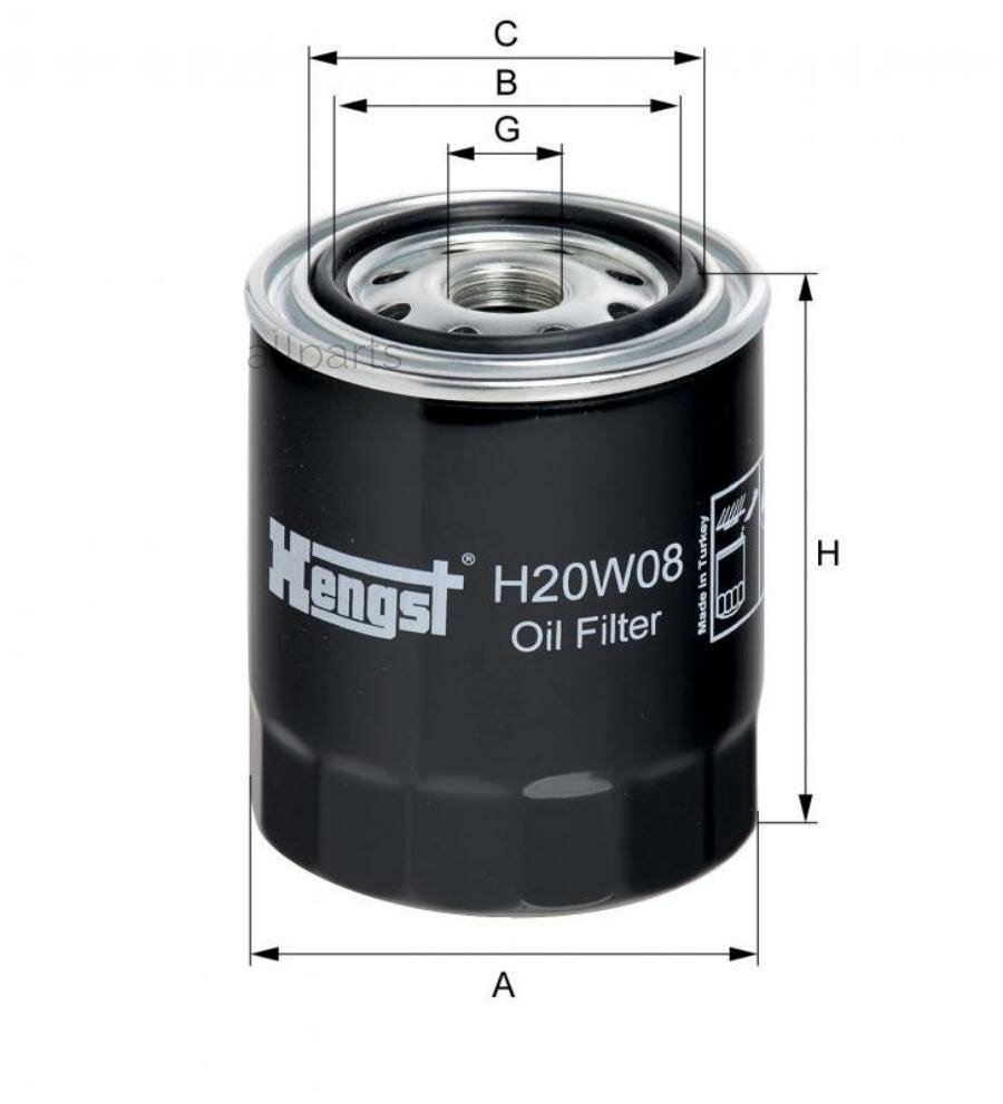 HENGST FILTER H20W08 Hengst Фильтр масляный (W 7041) H20W08