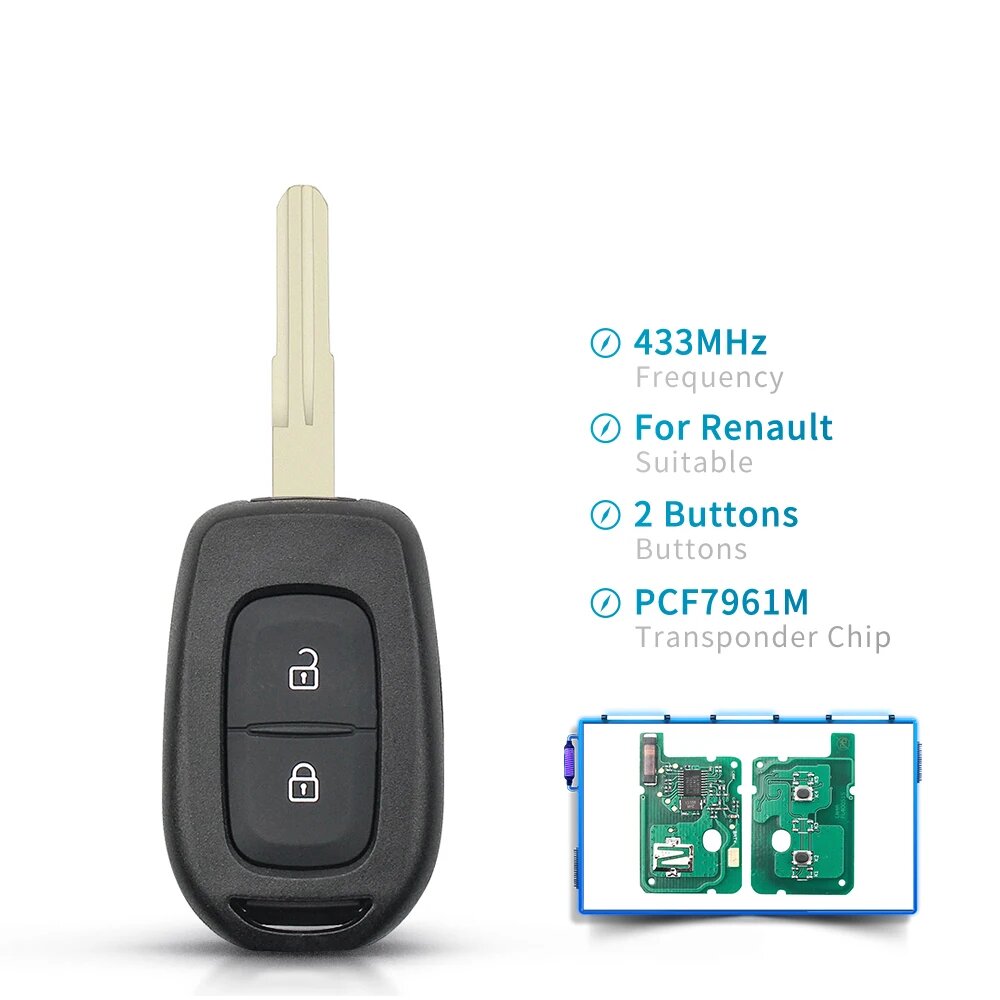 KEYYOU 2/3 кнопки дистанционного ключа 434 МГц с чипом 4A PCF7961M для Renault Sandero Dacia Logan 2 Stepway Clio4 Duster 2016