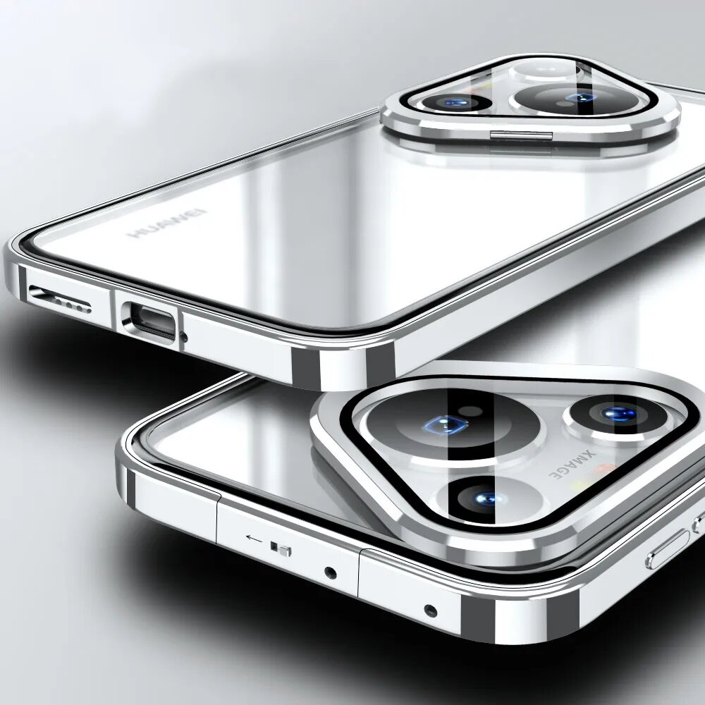 Бампер Huawei Pura 70 Pro Silver, алюминиевый сплав