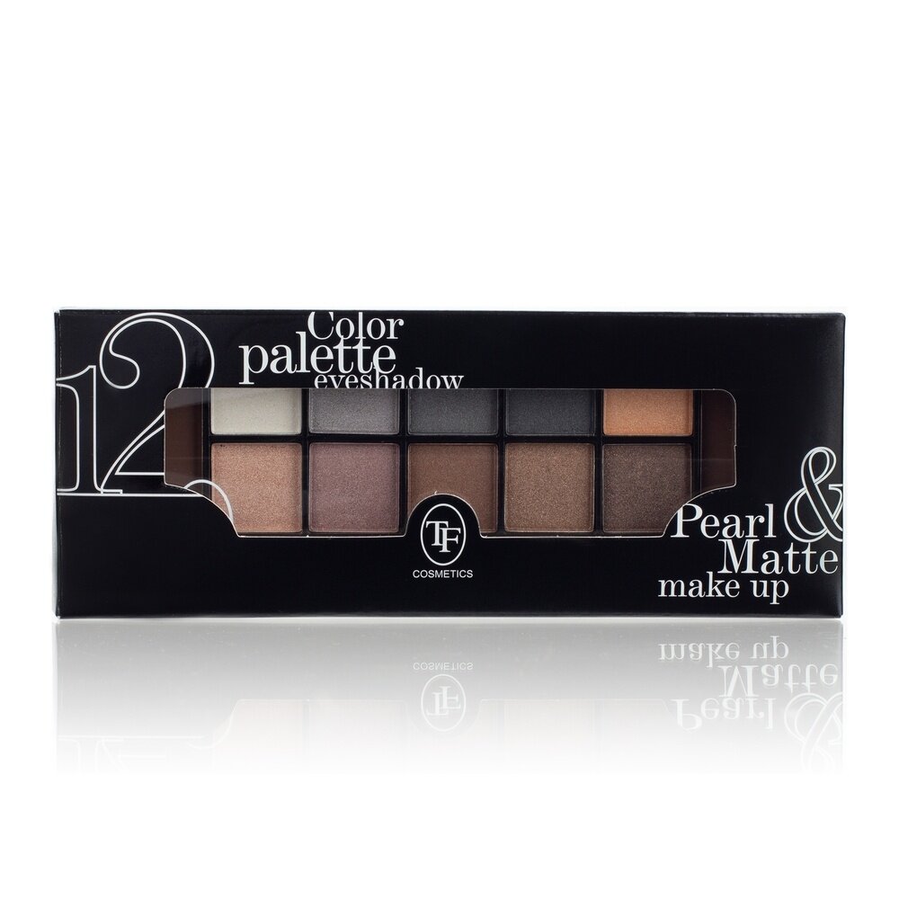 Тени для век TF Cosmetics Color Palette Eyeshadow, 12 оттенков, тон 02C, коричнево-бежевая гамма