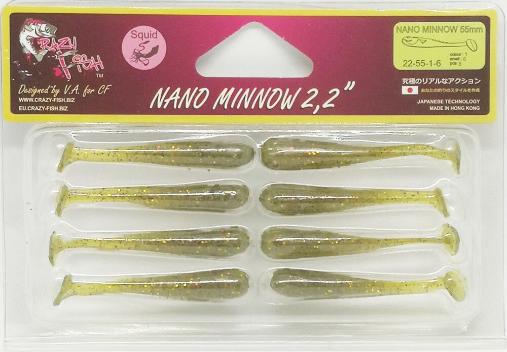 Силиконовая приманка Crazy Fish NANO MINNOW 2.2 22-55-1-6