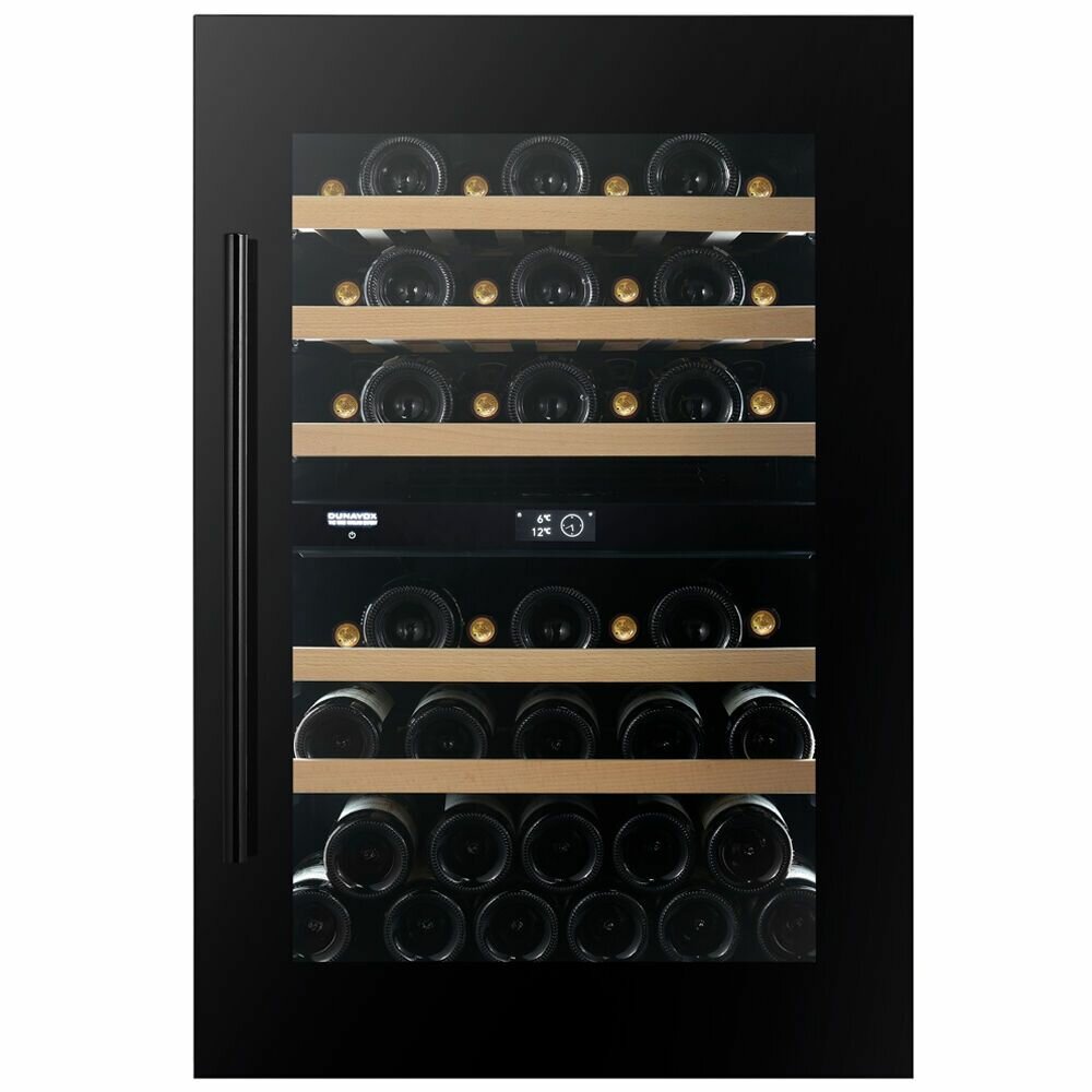 Винный холодильный шкаф Dunavox DVP-44.120DB компрессорный (встраиваемый холодильник для вина на 44 бутылки)
