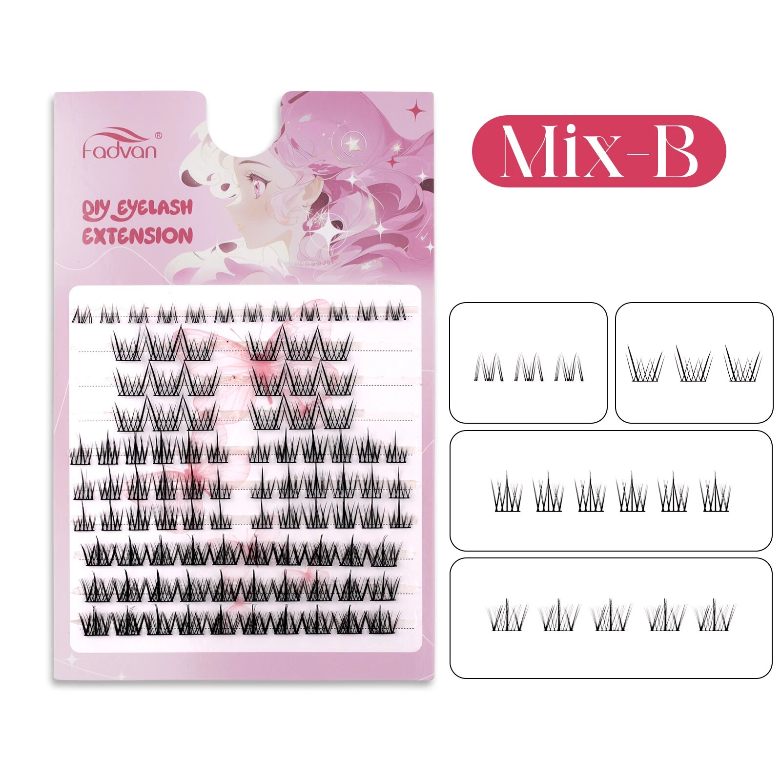 Fadvan Кластерные ресницы лиса рыбий хвост MIX-B