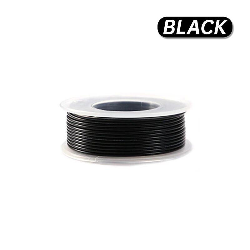 PULAND Гибкий силиконовый провод 30/28/26/24/22/20/18/16AWG 16AWG 4m per roll, Black, 2 Rolls