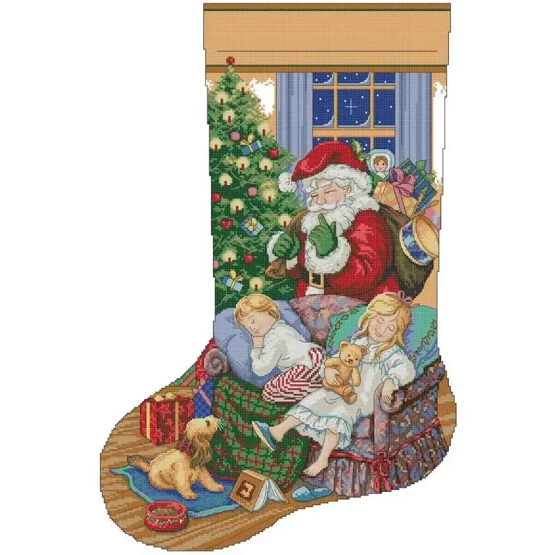 Набор для вышивки крестом NKF, мультяшный узор, белый холст KB177(5), 14CT HD Printed