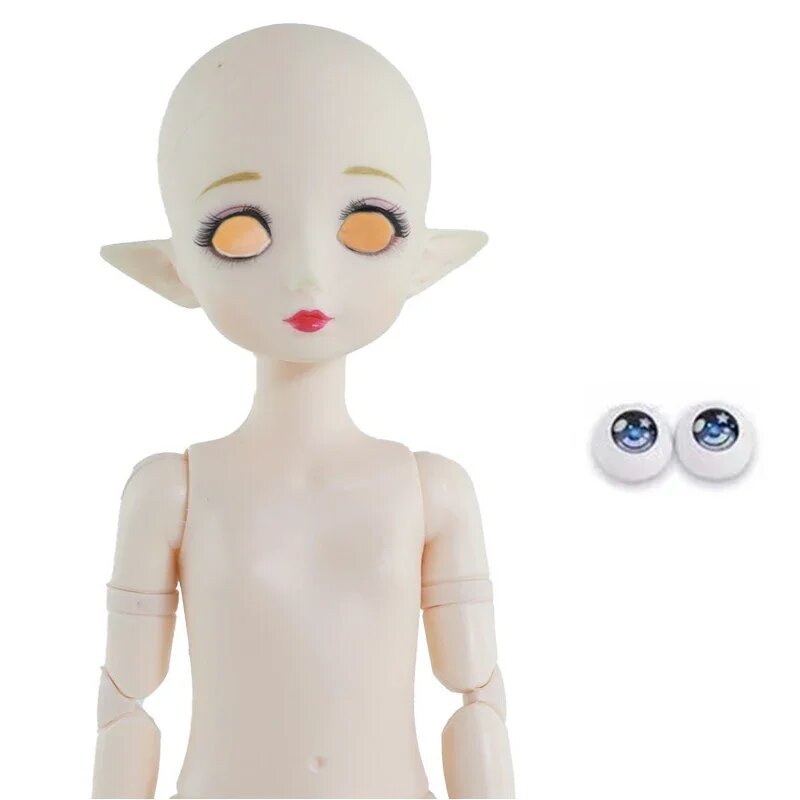 Кукла-эльф BJD для практики макияжа makeup purple eye, only head