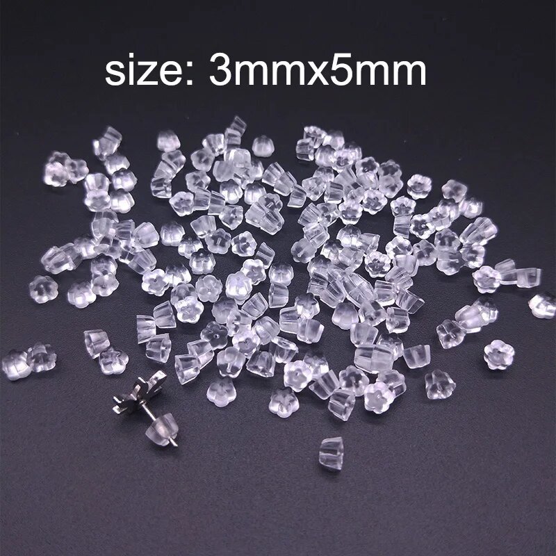 Силиконовые заглушки для сережек SMYXY 100 шт. plum flower 3x5mm