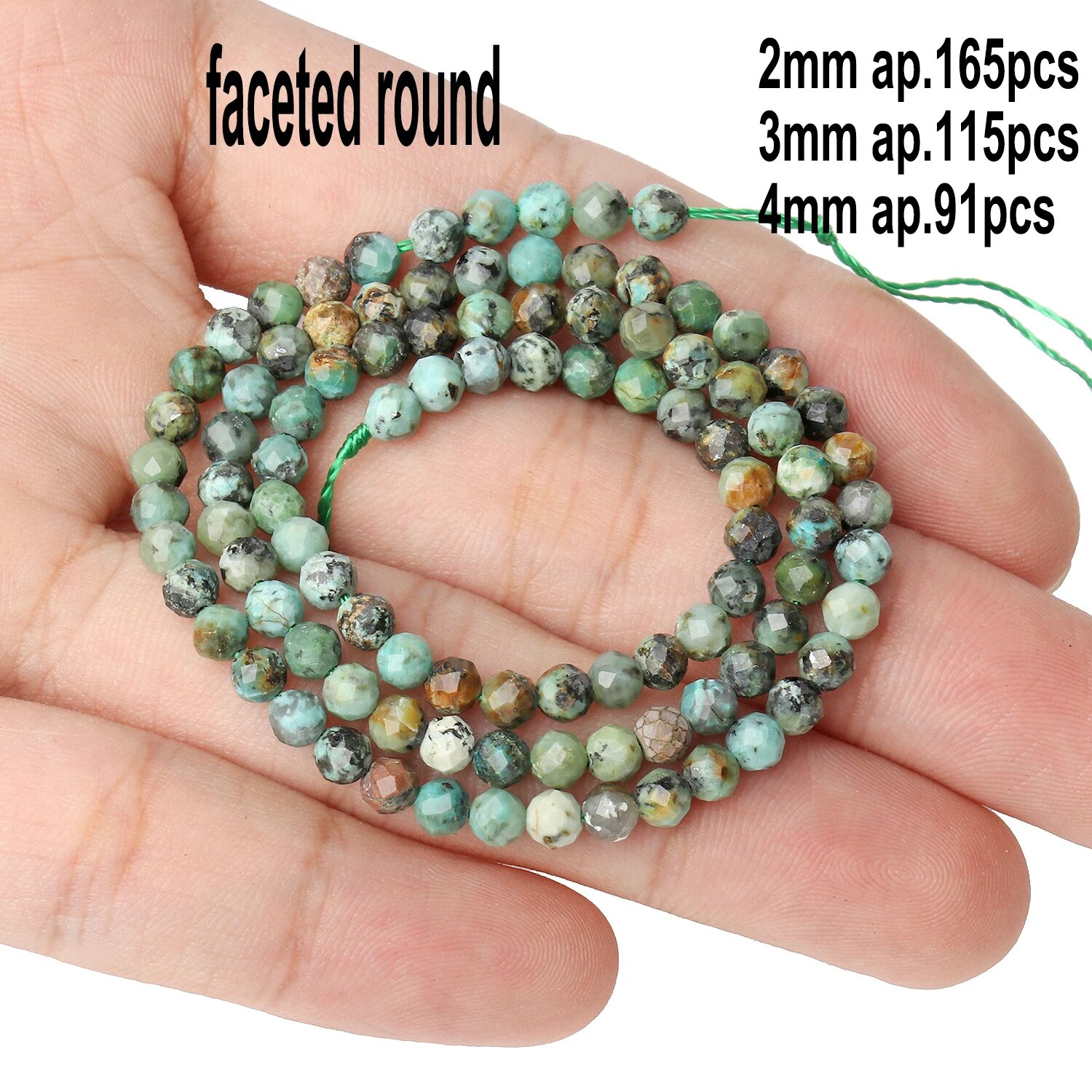 Бусины из африканской бирюзы GMB724 type10-4mm