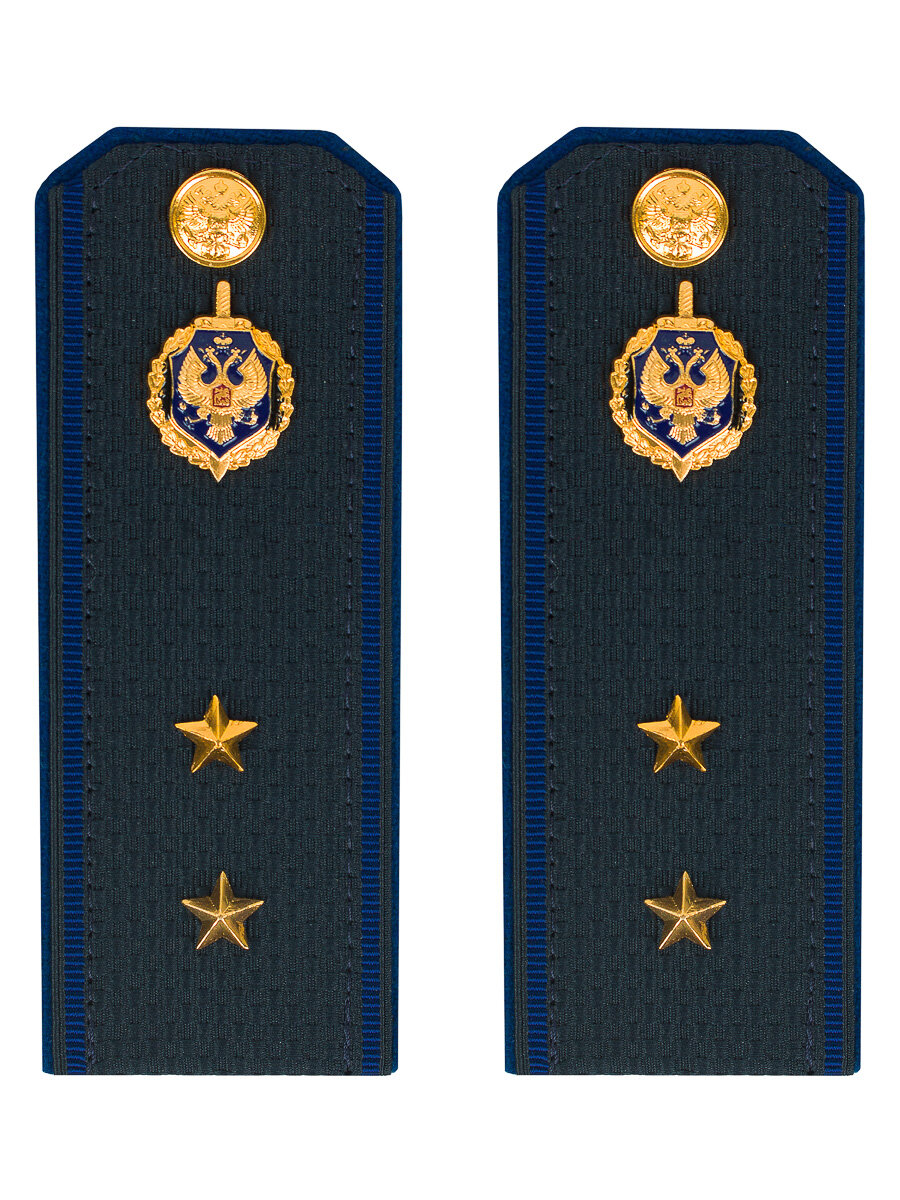 Погоны Фсб на куртку синие картон звание Прапорщик 14х5,5см