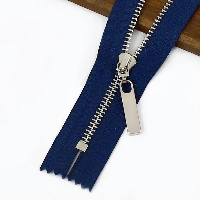 Металлические молнии Meetee 3 шт, 15/18/20/25/30 см Темно-синий, AP393-NavyBlueSilver, 15cm