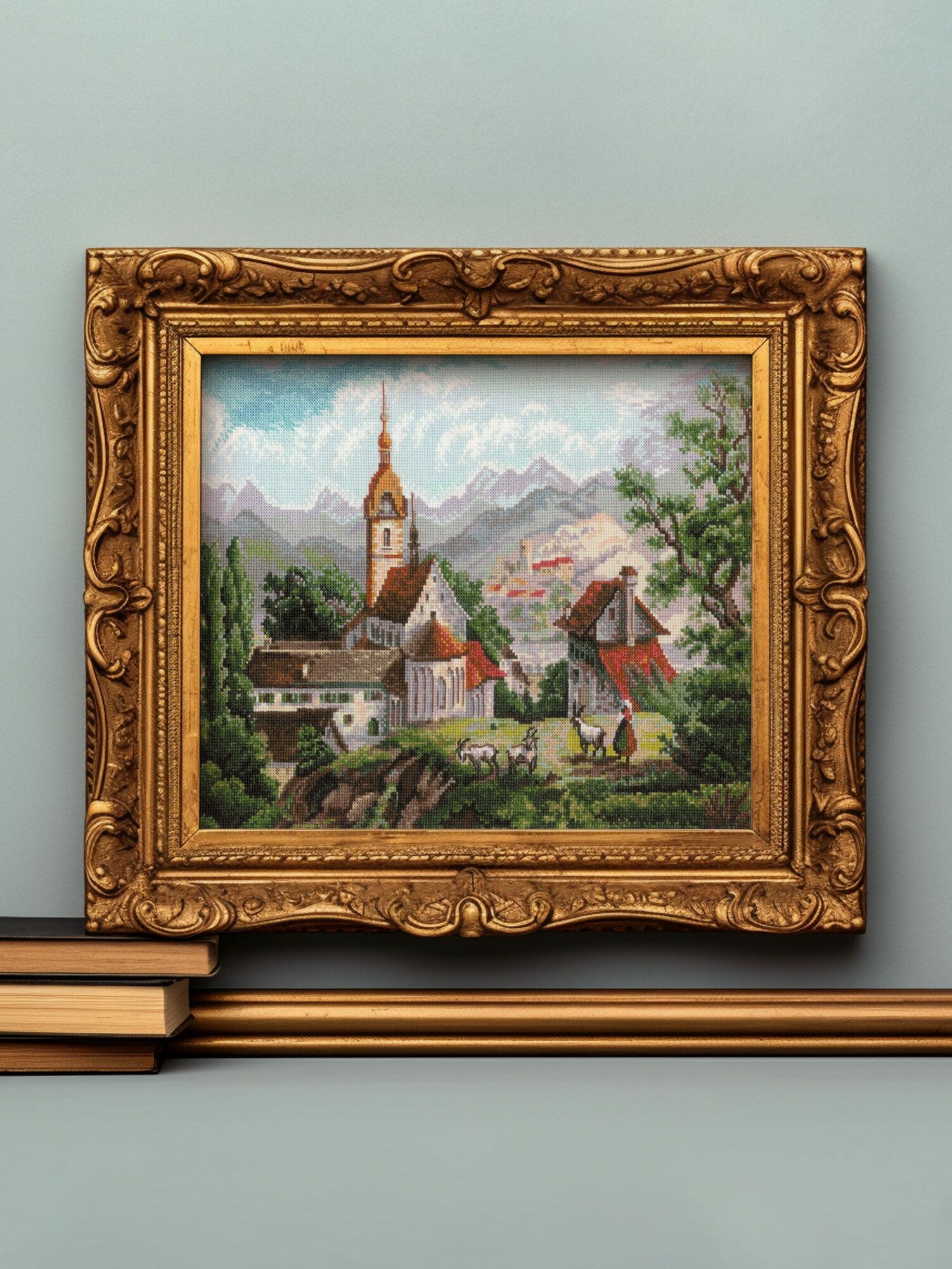 Набор для вышивания крестом Риолис, вышивка крестиком Монастырь Шоненверт по мотивам гравюр XIX века, 40*30см, 1701