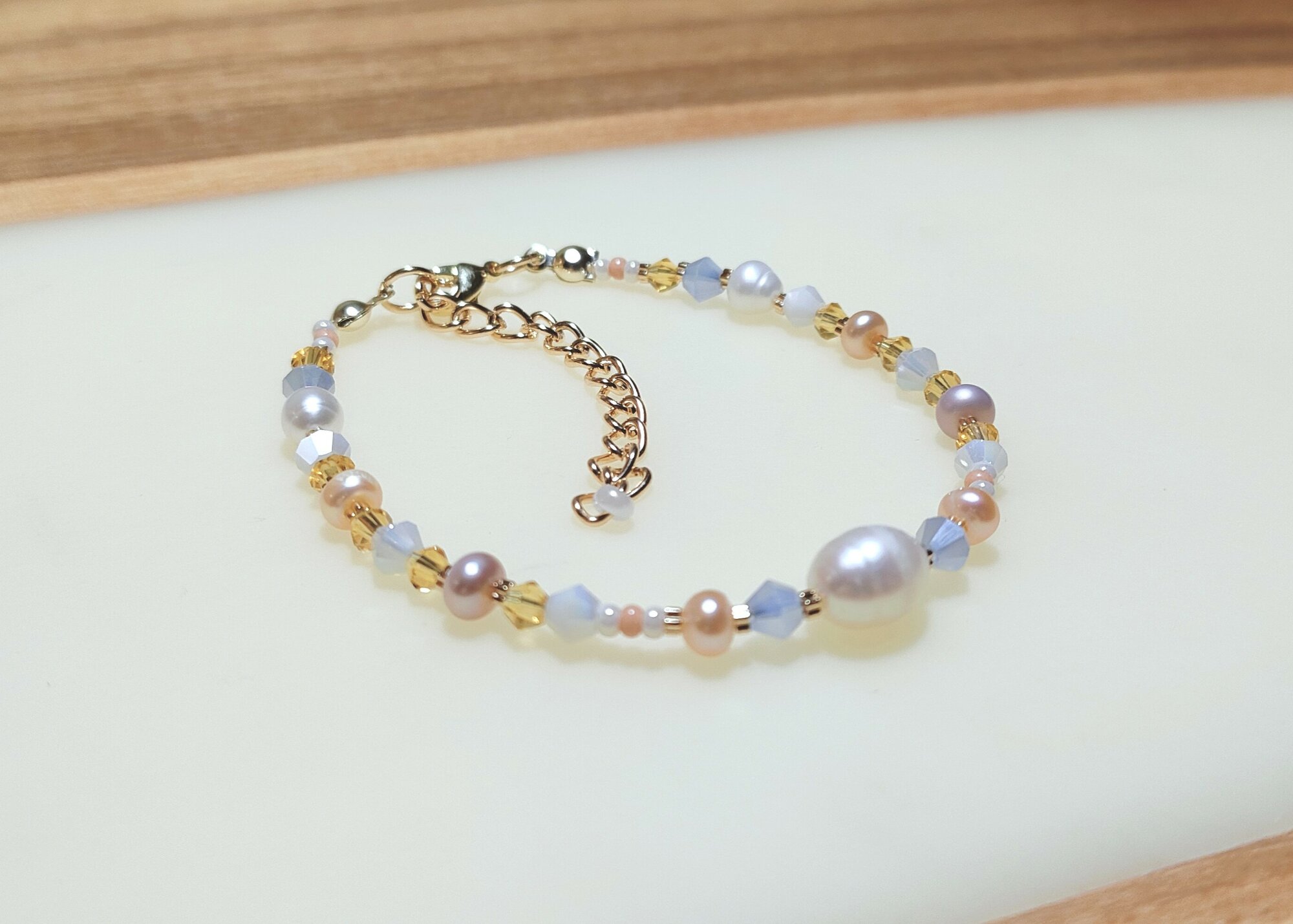 Браслет, жемчуг пресноводный культивированный