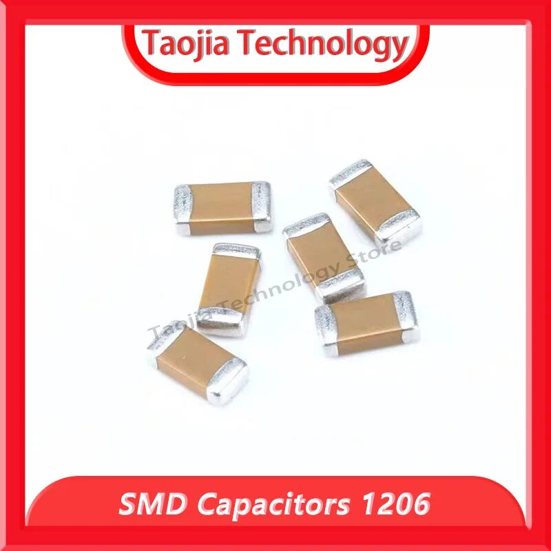 100 шт. SMD конденсатор 1206 105 К 1 мкФ 25 В/50 В/100 В/200 В 10% чип-конденсатор