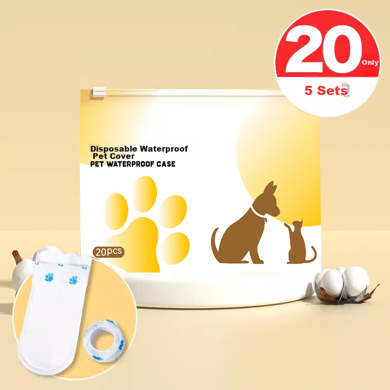 Pilot Dog Shoe Covers, 20 Disposable, Outdoor Anti-Dirt, for Walking Dogs, Small Dog Paw Covers, Waterproof, Non-Slip, Pet Shoes