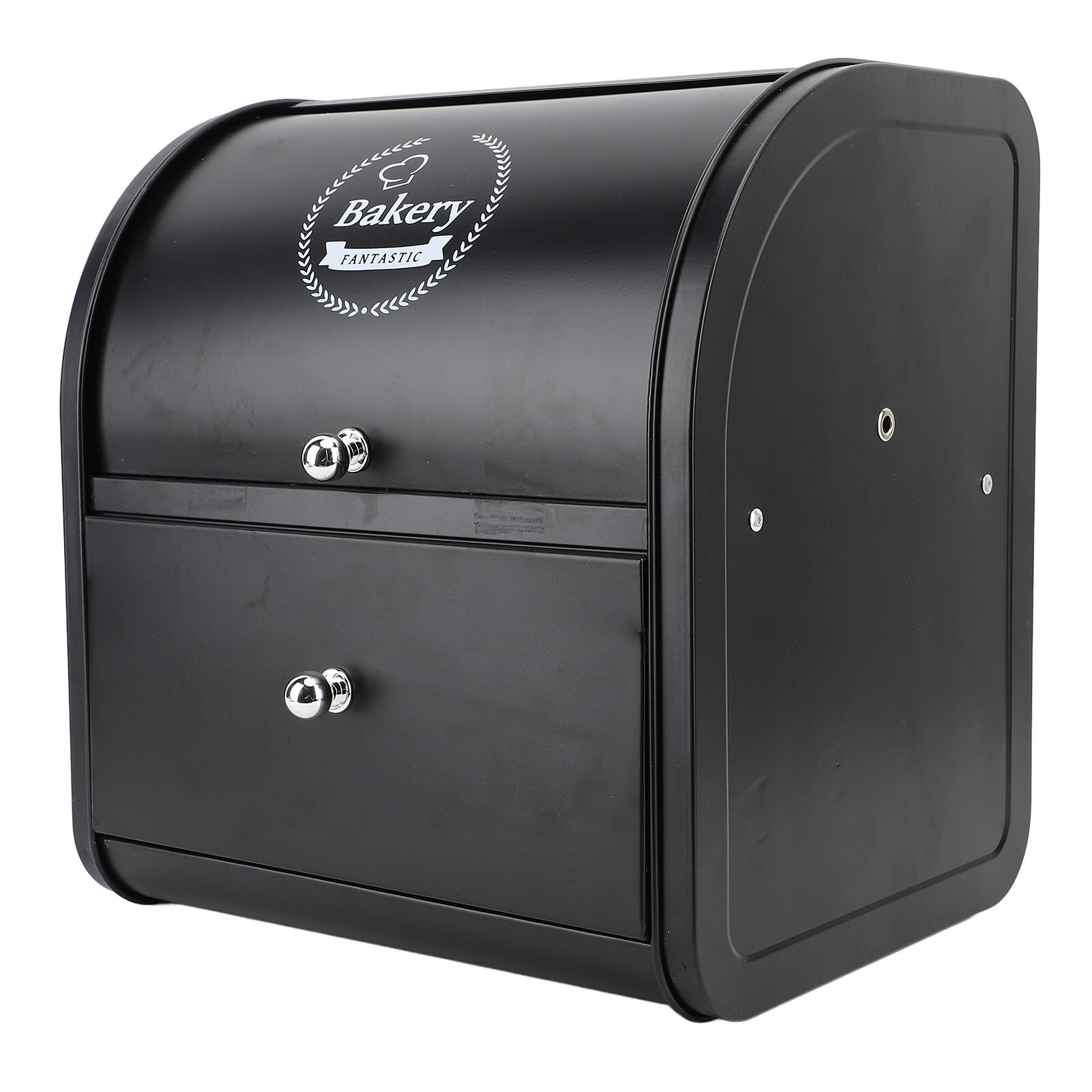Двойной слой хлеб коробки метал хлеб хранение мультифункциональное контейнер для хлеба с большой емкостью для кухонного ящика двойной слой черный