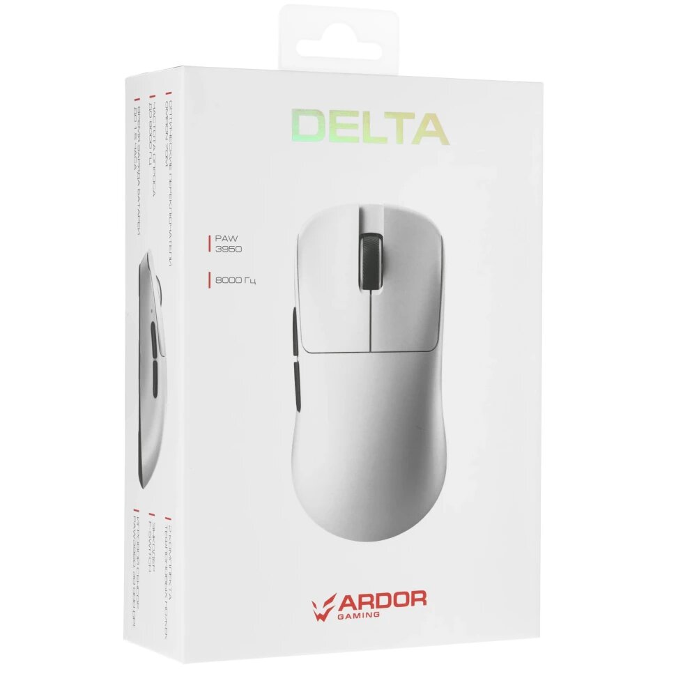 Мышь беспроводная/проводная ARDOR GAMING Delta [ARDW-DT3950-WT] белый