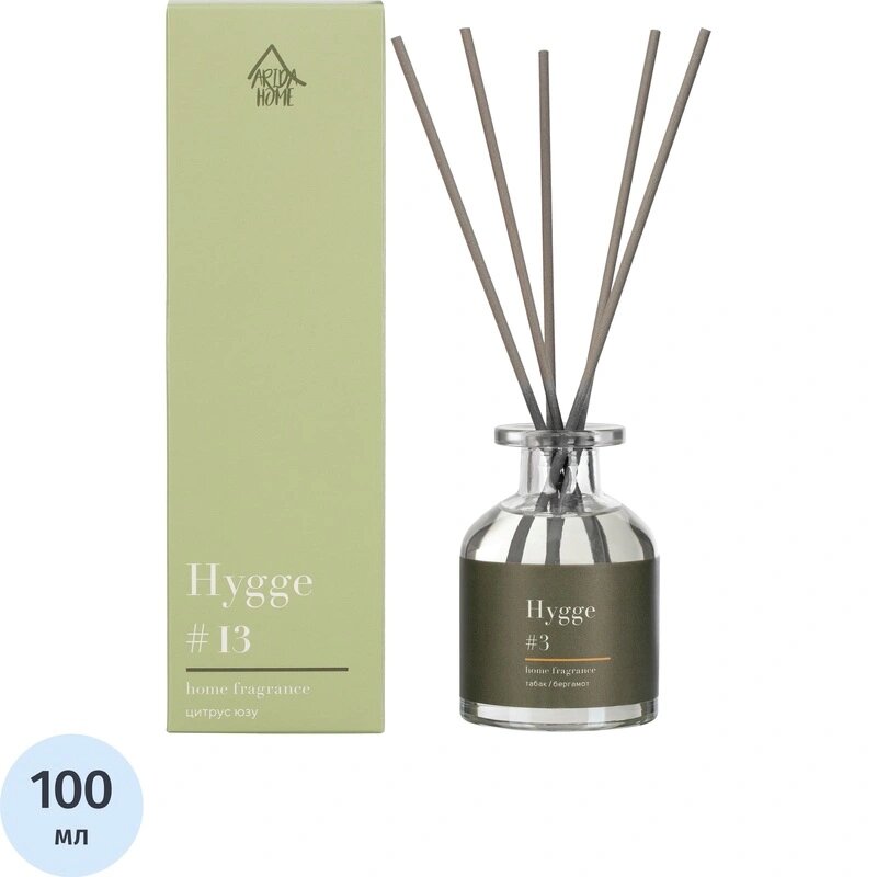 Аромадиффузор с палочками Hygge #3 Табак /Бергамот 100 мл 100-053