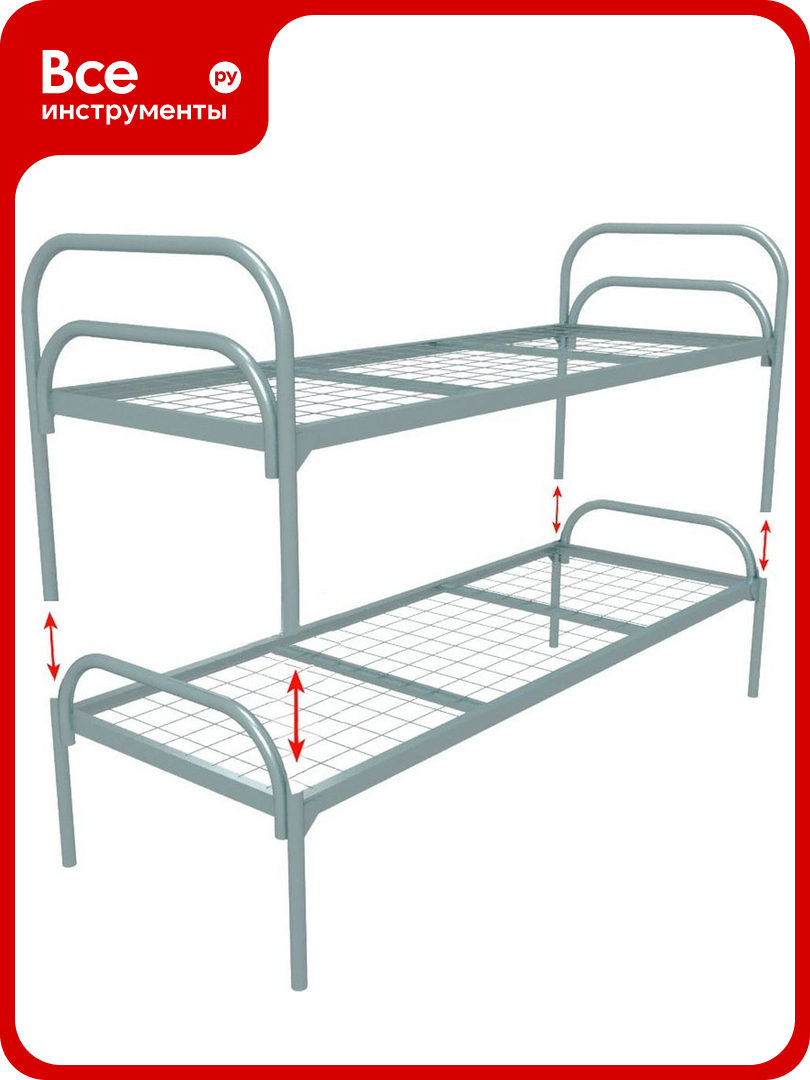 Двухъярусная кровать SAMGRUPP металлическая модульная 'стандарт + 2' КД-С-УС2одуль 800x1900