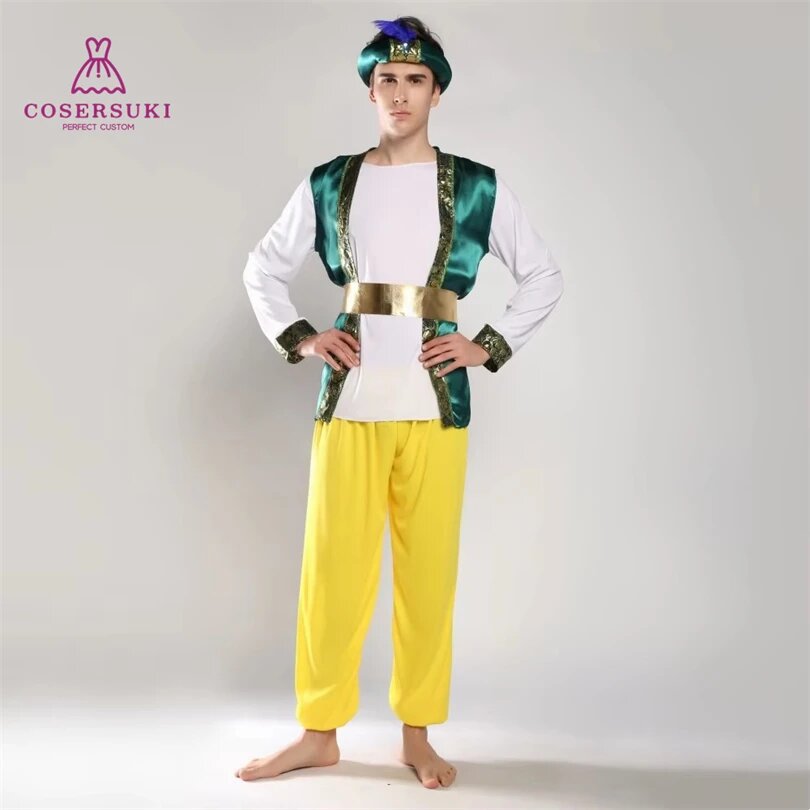 Хэллоуин экзотический взрослый мужской арабский костюм косплей костюм для сценического выступления или маскарада