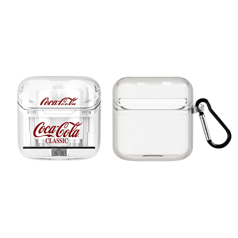 Наушники беспроводные Coca-Cola light & delight sugar-free white, прозрачный защитный чехол