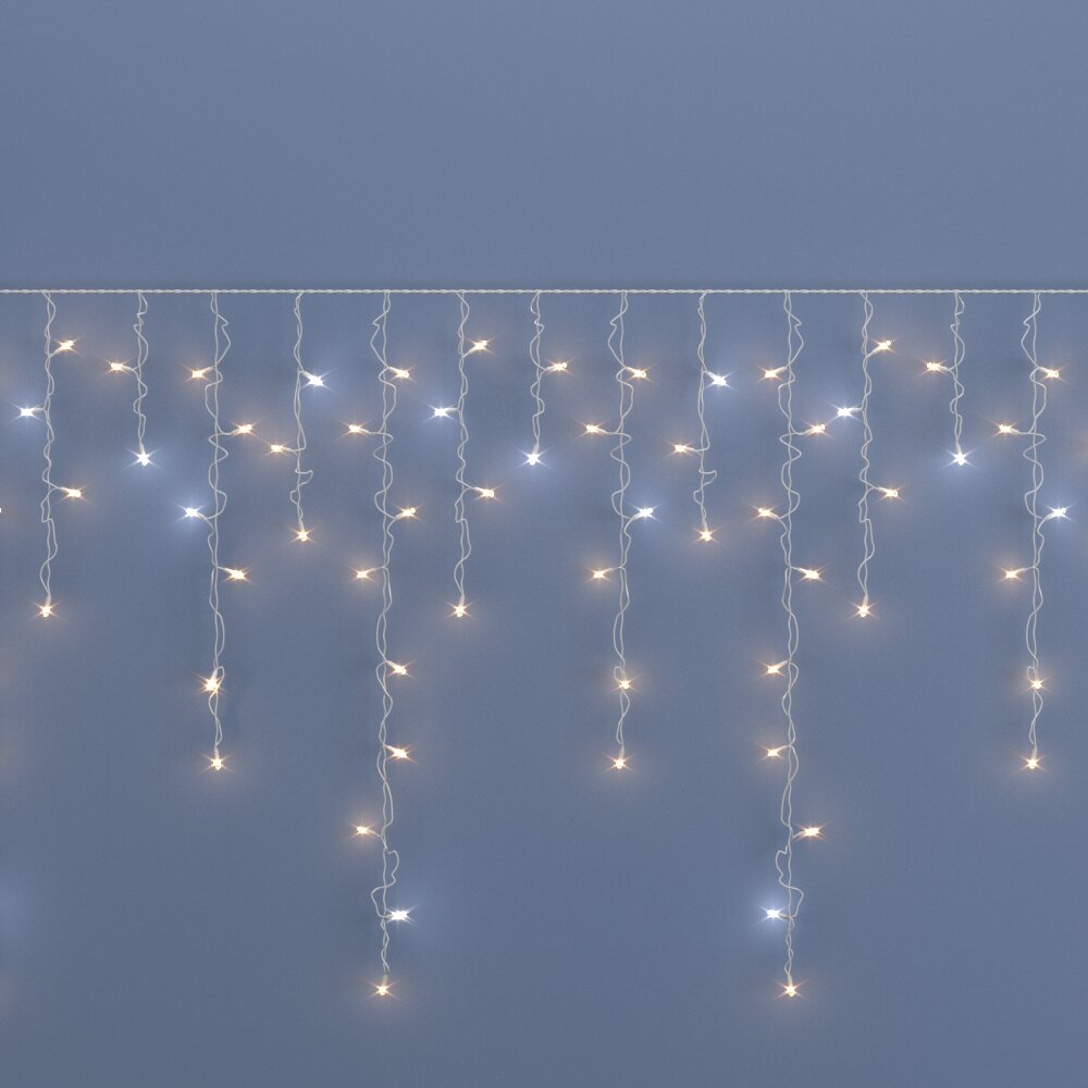 Бахрома ShopLEDs Светодиодная бахрома VELA 3*0.9 м, теплая белая, мерцающая, белый провод ПВХ (IP65)