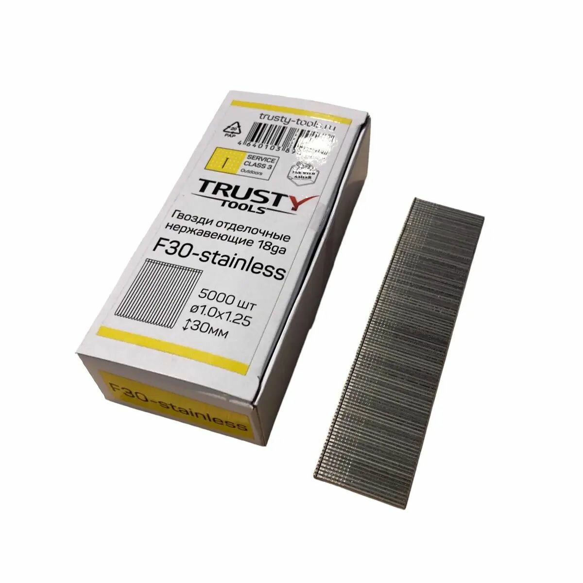 Гвоздь отделочный 18ga 30 мм нержавеющий (5000 шт) Trusty-Tools