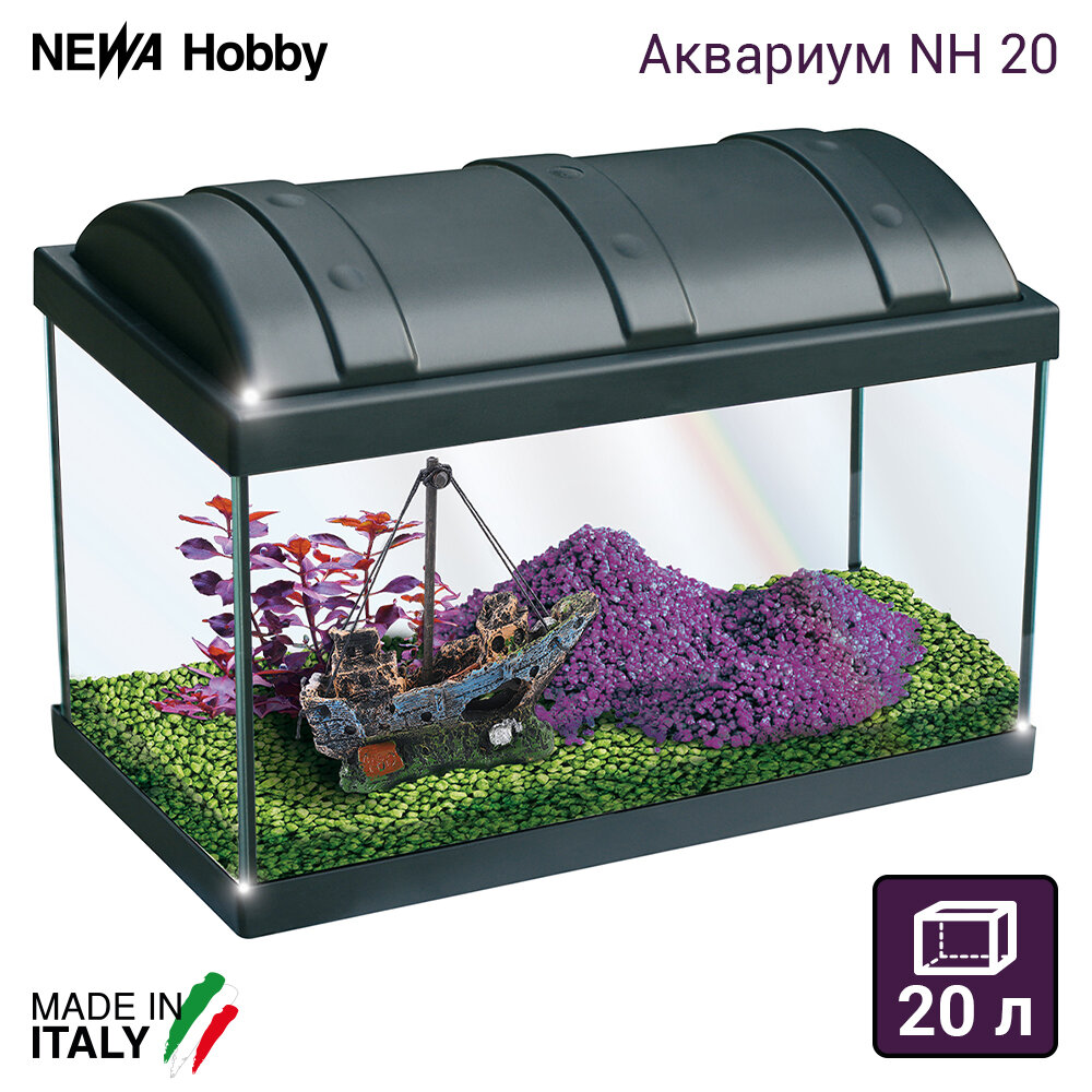 Аквариум для рыбок Newa Hobby NH 20, 20 л с фильтром и LED освещением, для аквариумных рыбок и растений