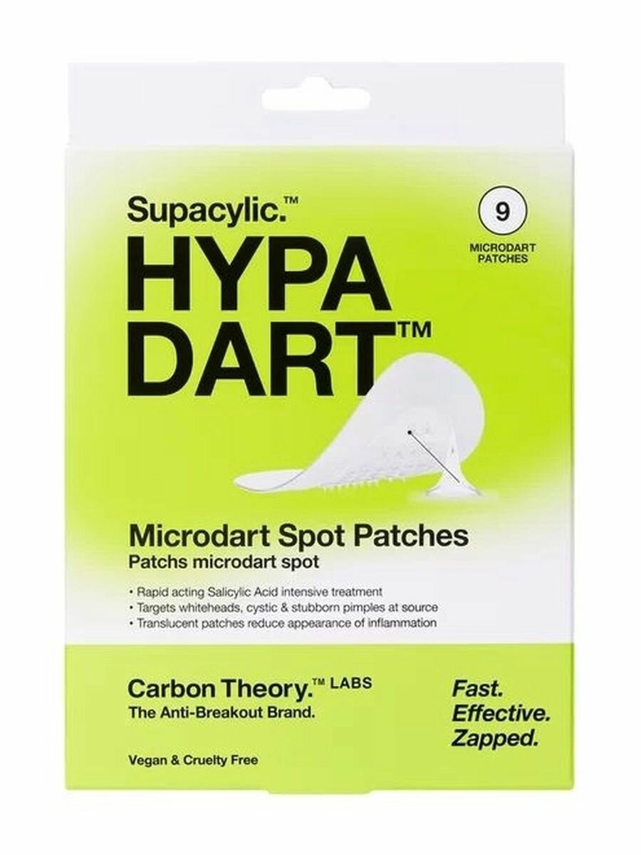 CARBON THEORY Патчи для лица Hypa Dart Microdart Spot Patches от акне с микроиглами, 9 шт.