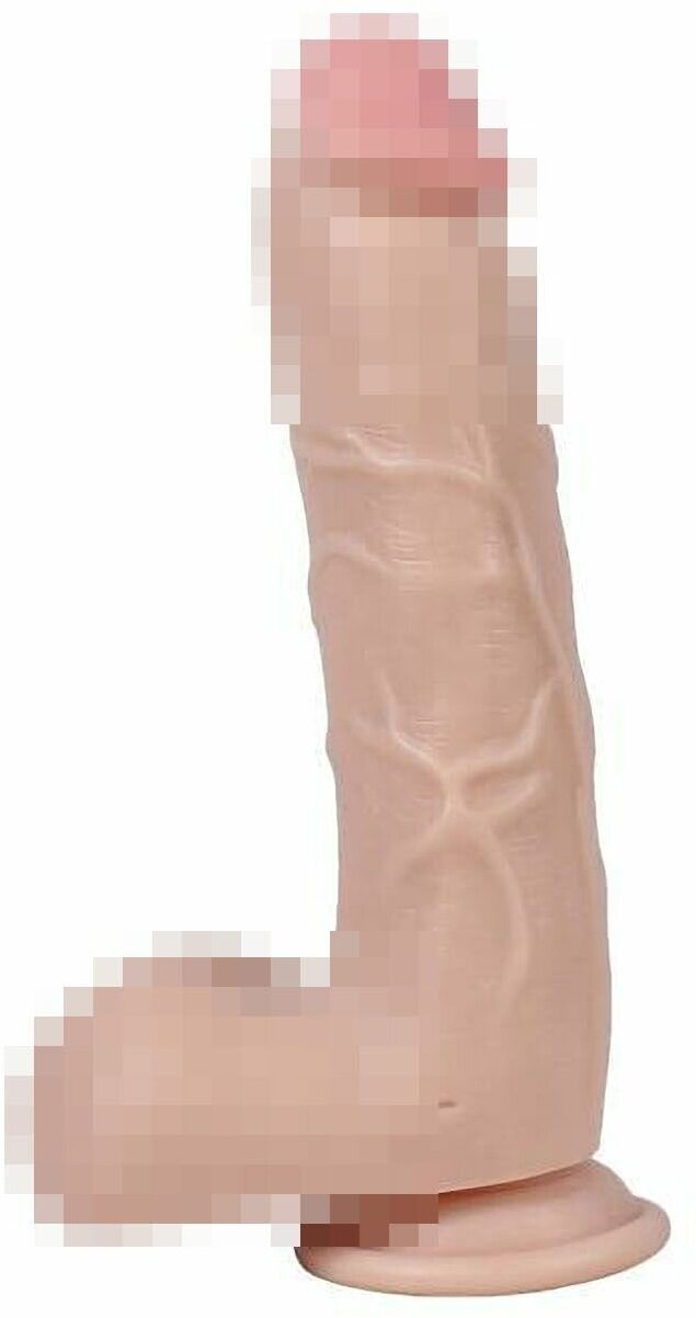 Реалистичный фаллоимитатор REAL с мошонкой на присоске, PVC, 21x4,5 см.