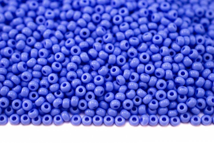 Бисер чешский PRECIOSA круглый 8/0 33020 голубой непрозрачный, 50г