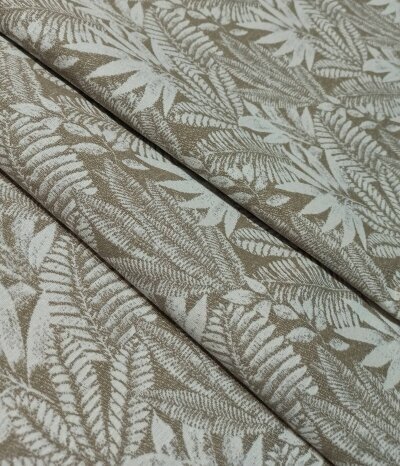 Ткань для штор, мебели и покрывал Осло цвет 192, листья папоротника, жаккард