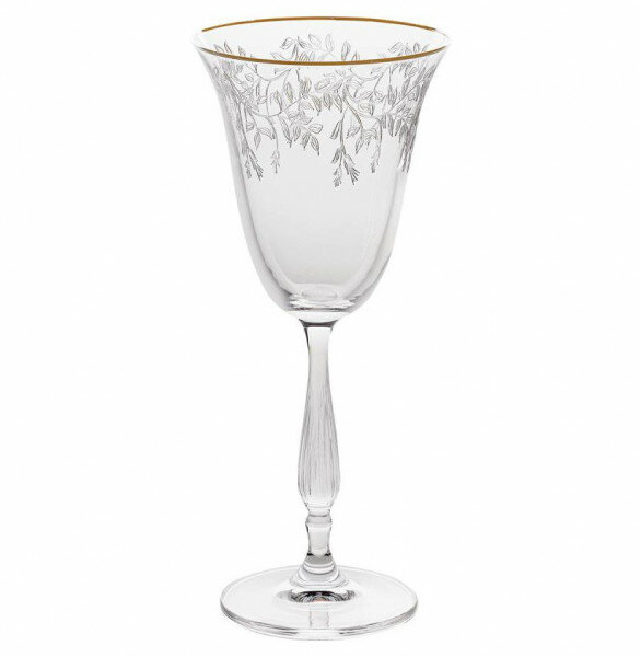 Бокал для белого вина "FREGATA", Декор "Панто, затирка платина, отводка платина", 185 мл (набор 6 шт.)